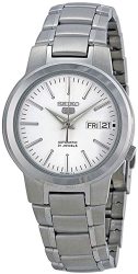 Seiko SNKA01 Men's 5 Automatic White Dial Stainless Steel Bracelet ...