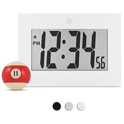 Marathon CL030064WH 9" Large Digital Frame Clock With 3.25" Digits ...