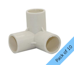 PVC Corner Connector 3-WAY Elbow - 20MM Pack Of 10 Units | Reviews ...