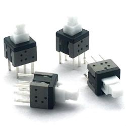 Deals on 10 Pcs Blue White Black Key Switch Self-locking Switch ...