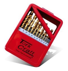 Deals on Tork Craft Drill Bit Set 19PC Tin Coated Metal Case | Compare ...