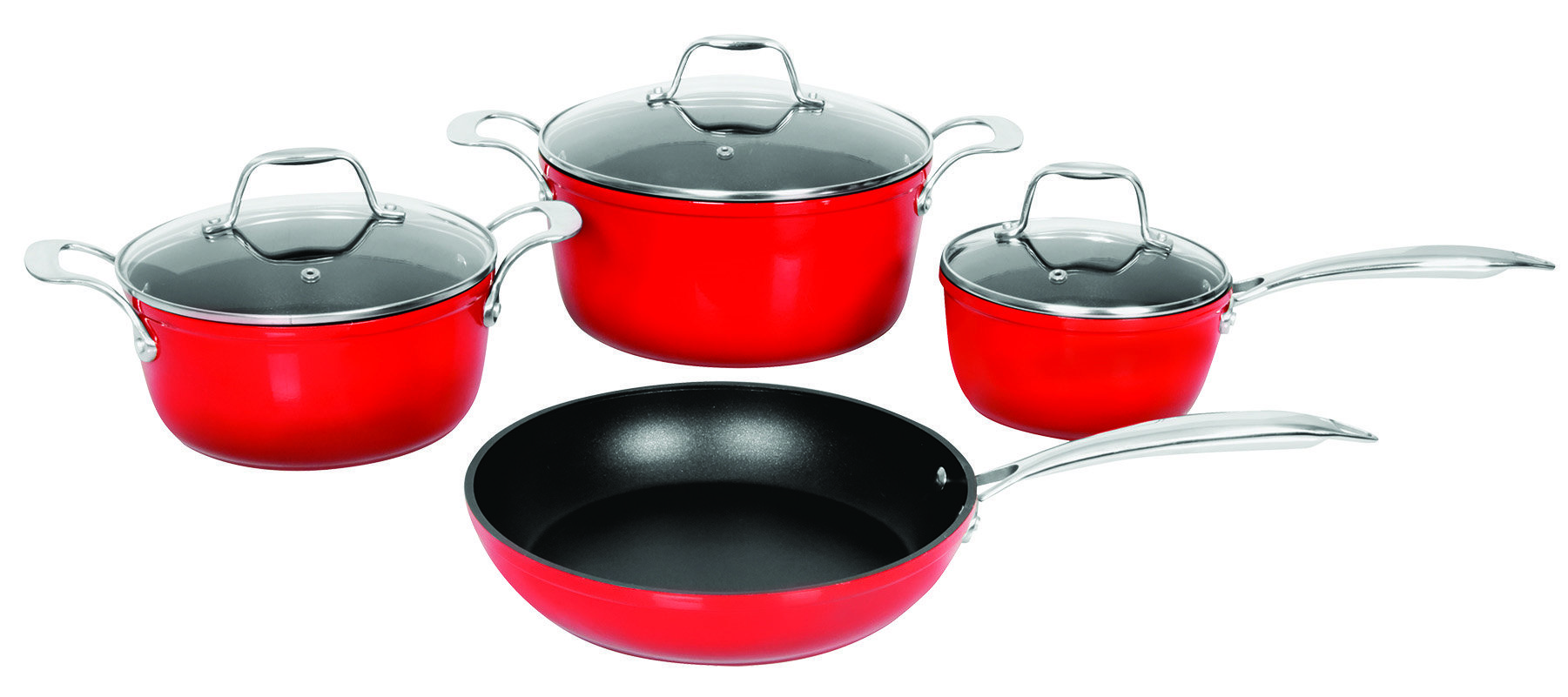 Deals on Legend 7 Piece Ruby Chef Aluminium Cookware Set in Red ...