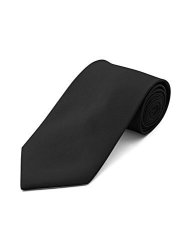 Men's Classic Solid Black Satin Polyester Neck Tie | Reviews Online ...