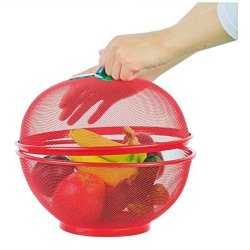 Apple Shape Mesh Fresh Fruits Storage Drain Basket Keep Flies Insects ...