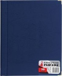 Deals on A4 Executive Leather Look Display Book - 30 Pocket Blue ...