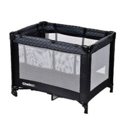 Chelino Lilo Baby Camp Cot - Black Squares With Solid Black | Reviews ...